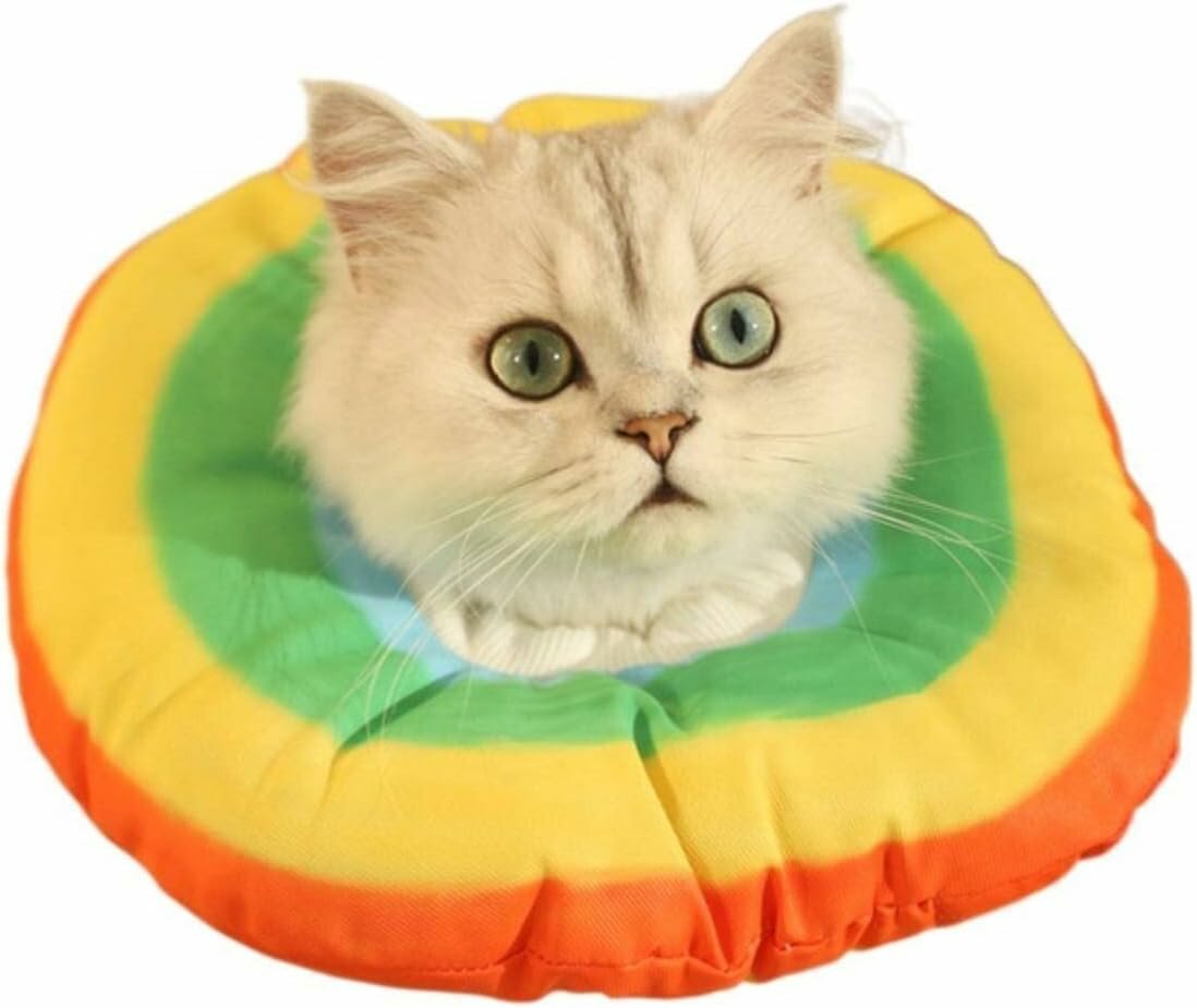 DINGXIAN Защитный воротник для кошек и собак "Anti-Licking" - дышащий послеоперационный воротник-воронка, водонепроницаемый, мягкий, легкий ，регулируемый