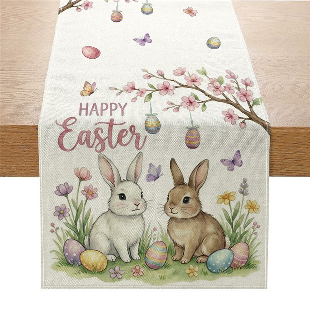 Пасхальная двухслойная скатерть с принтом