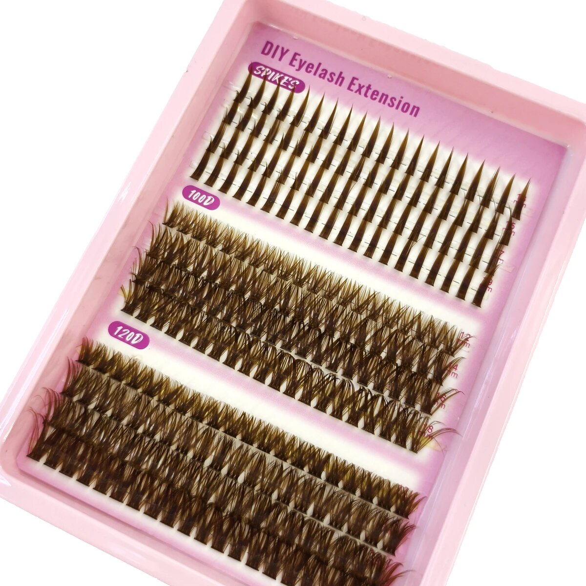 Коричневые накладные ресницы C изгиб Spikes 100D 120D