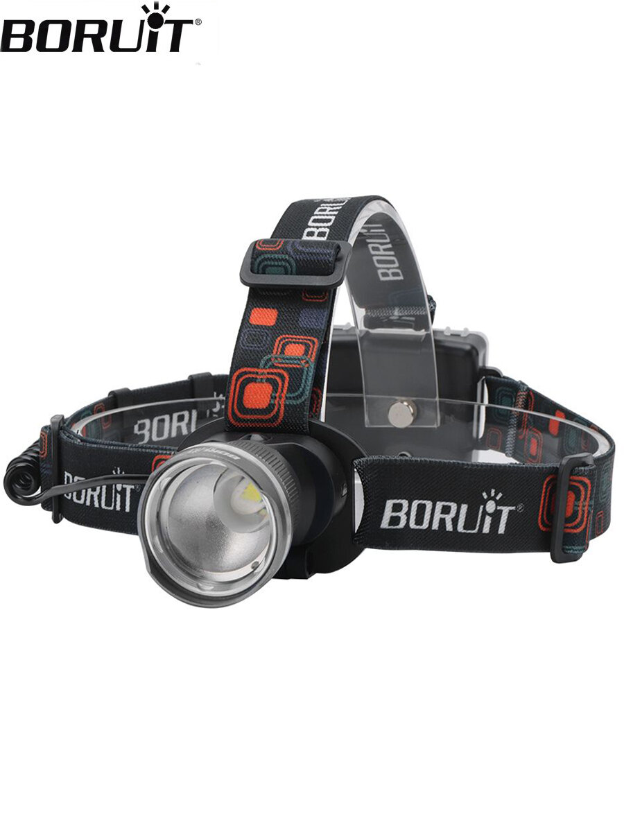 Фонарь налобный BORUIT RJ-2166 серый