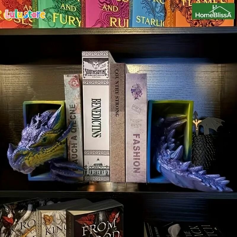 2 шт. Фантастический держатель для книги на полке в виде динозавра, декоративный держатель для книг в винтажном стиле, подставка для книг дракон, идеальный подарок для него