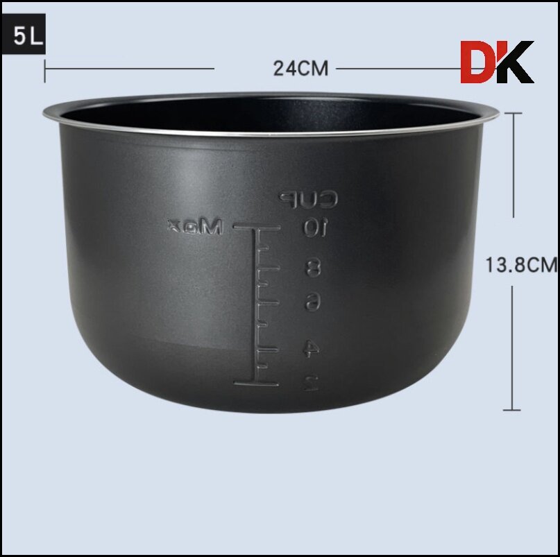 Чаша , металл, антипригарное покрытие, для мультиварок, 5 л, коричневая