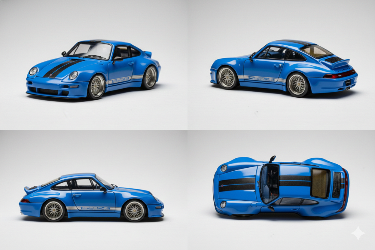 Коллекционная машинка M64X 1:64 Gunther Werks Porsche 911 400R Voodoo Blue