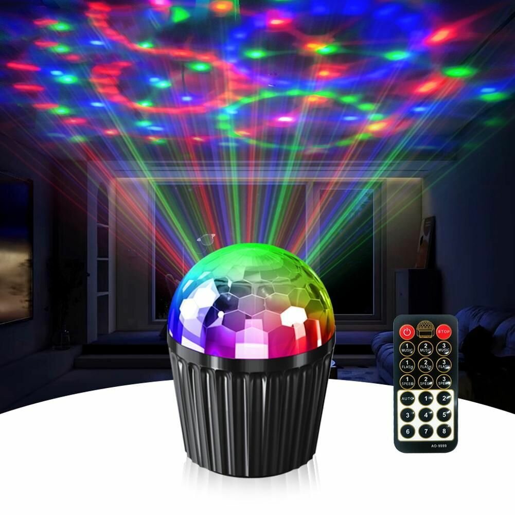 Светодиодные вращающиеся сценические светильники, фонари с голосовым управлением