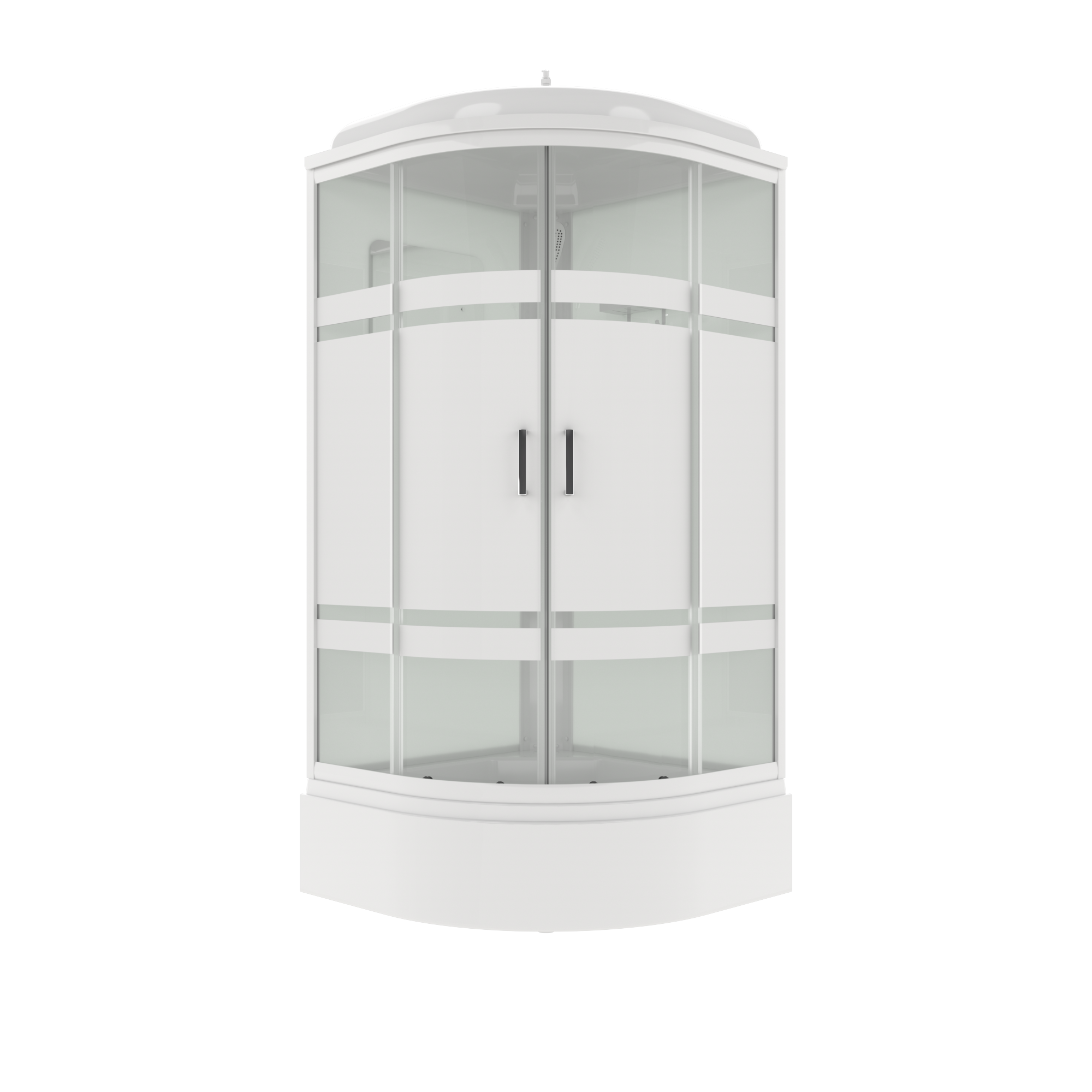 Душевая кабина Triton Лайн 90х90 В, высота 218, средний поддон, стекло - лайн, профиль - белый, 1/4круга, зеркало, D-50