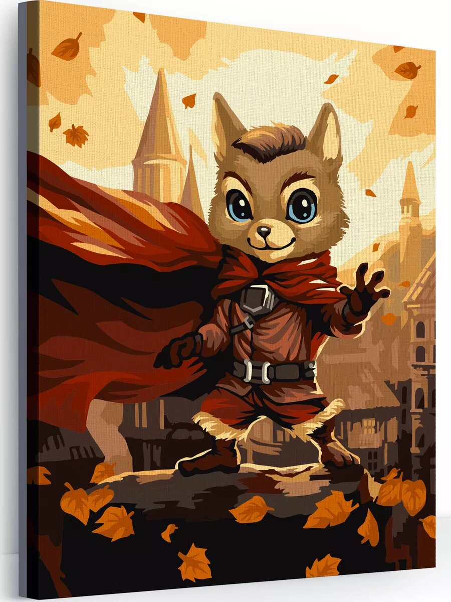 Картина по номерам на холсте с подрамником 40х50 см Приключения бельчонка