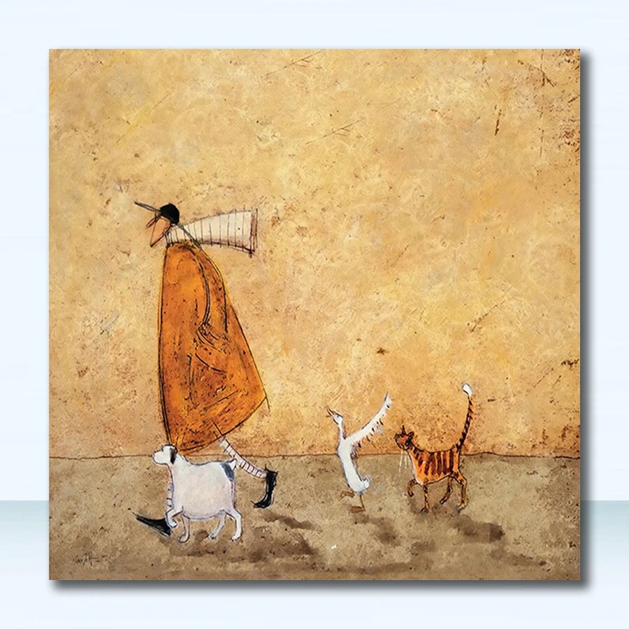 Абстрактный пейзаж на холсте 30x30см, цвет 007403, без рамы
