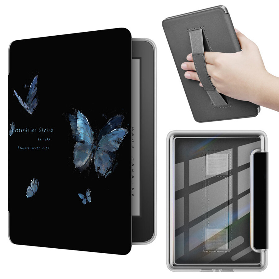 Чехол-книжка для Amazon Kindle Paperwhite 12 Gen (7", 2024), прозрачная задняя крышка