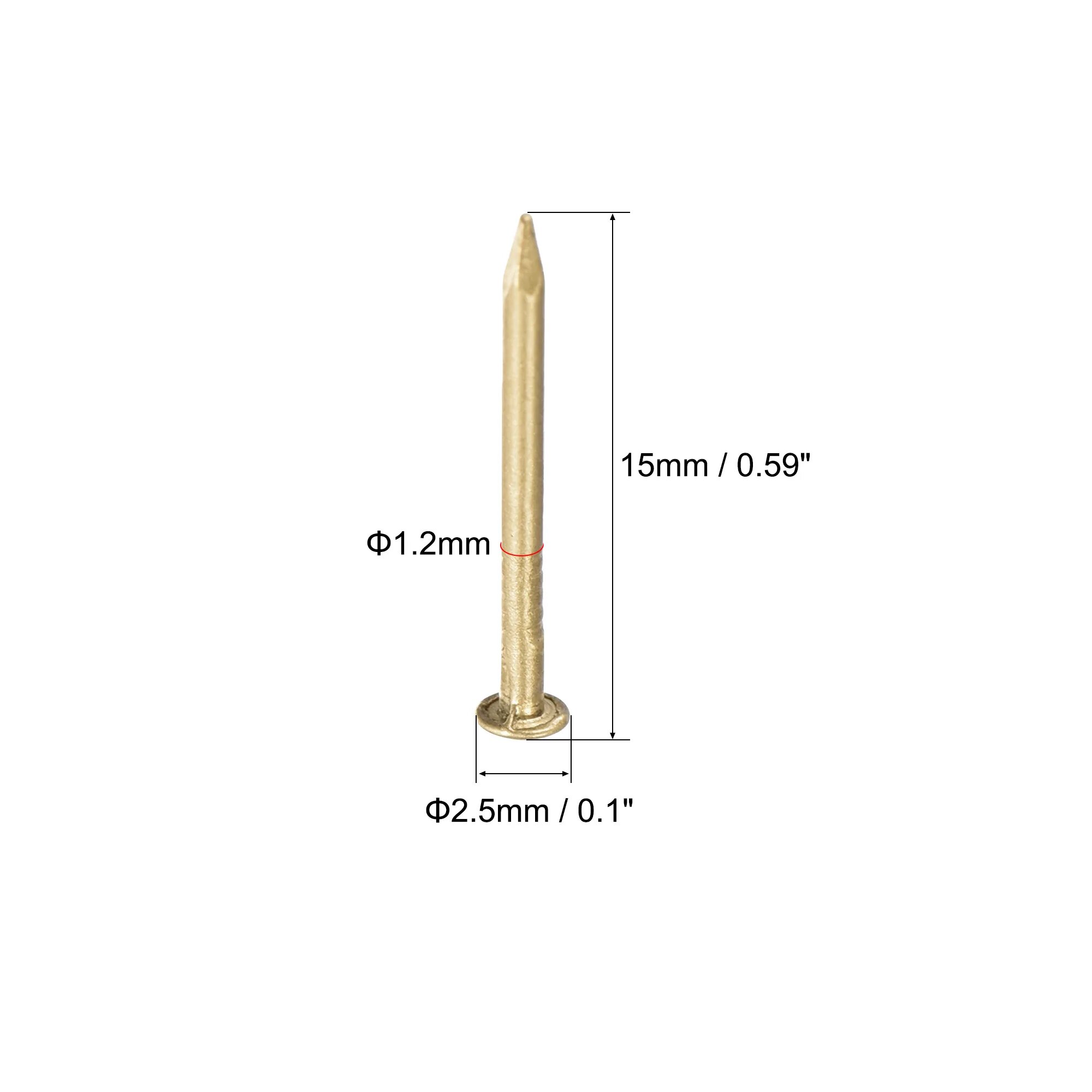 UXCELL Латунные гвоздики 50 шт 1.2x15mm