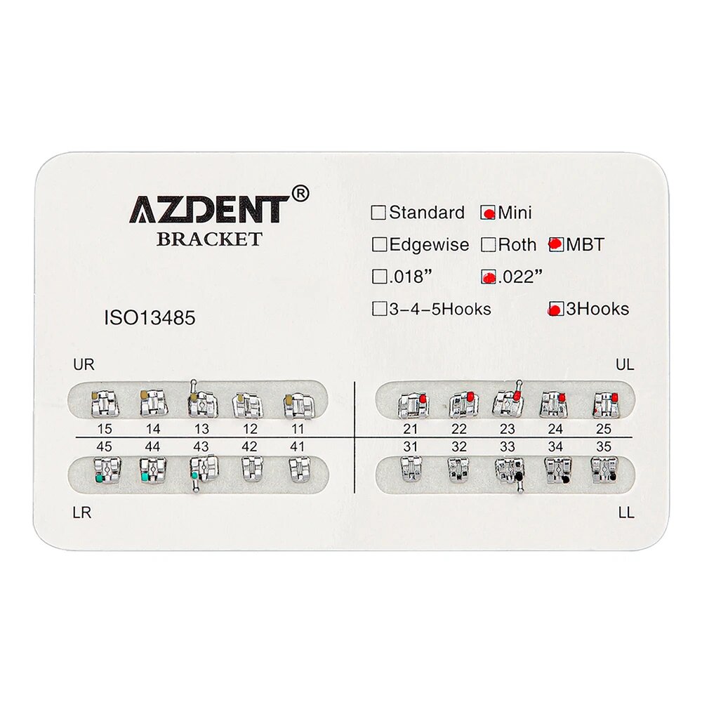 Брекеты AZDENT Mini Roth MBT .022 3 Hooks
