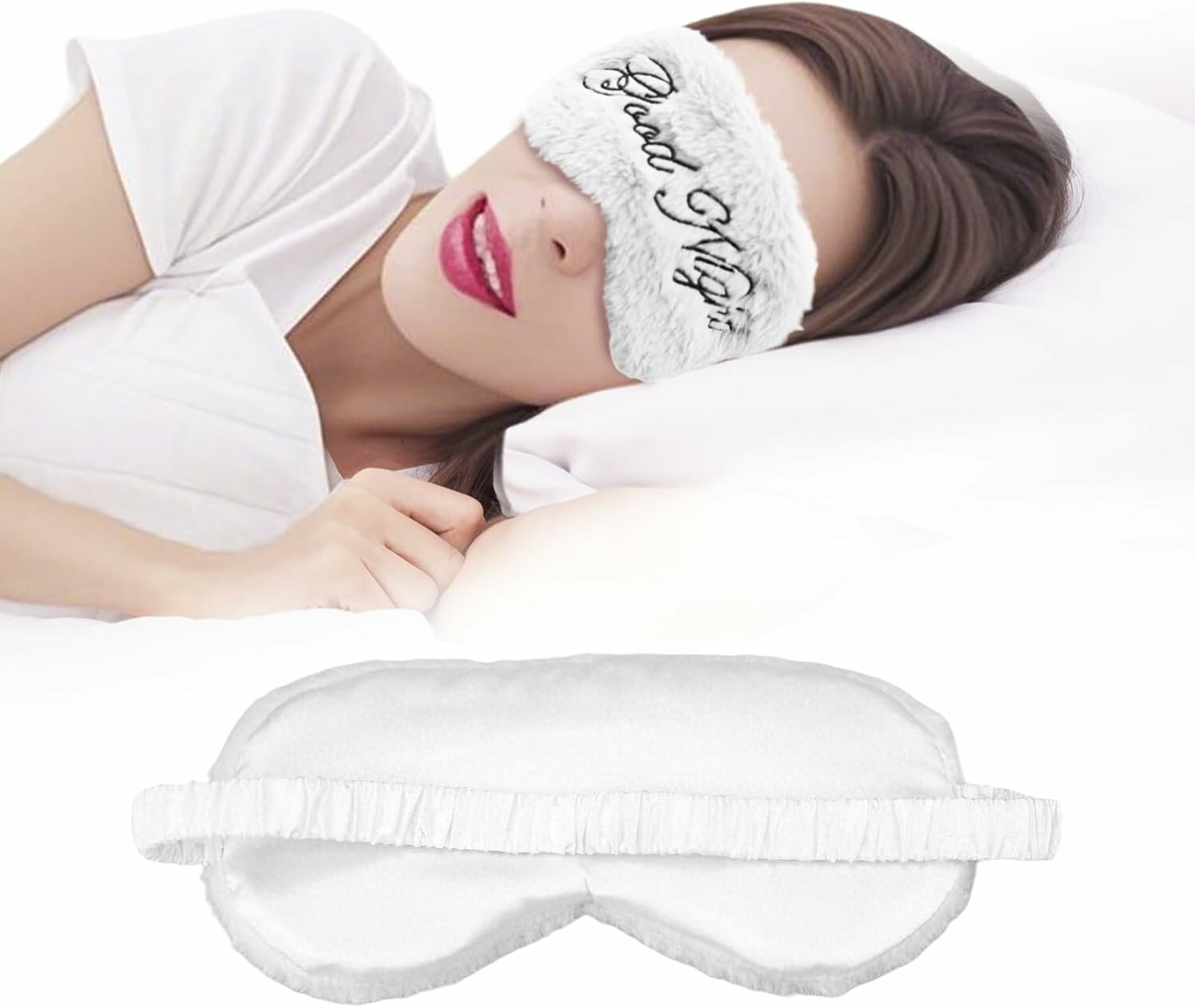 Набор из двух масок для сна Ptrin: светонепроницаемые маски для глаз с регулируемыми лямками, подходящие для сна, отдыха и путешествий, эффективно блокируют свет и уменьшают отечность глаз (черный атлас с вышивкой).