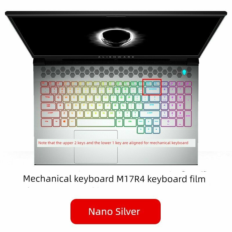Alienware M17 R4 Механическая клавиатура 2021 Прозрачный наносеребряный клавиатурный фильм