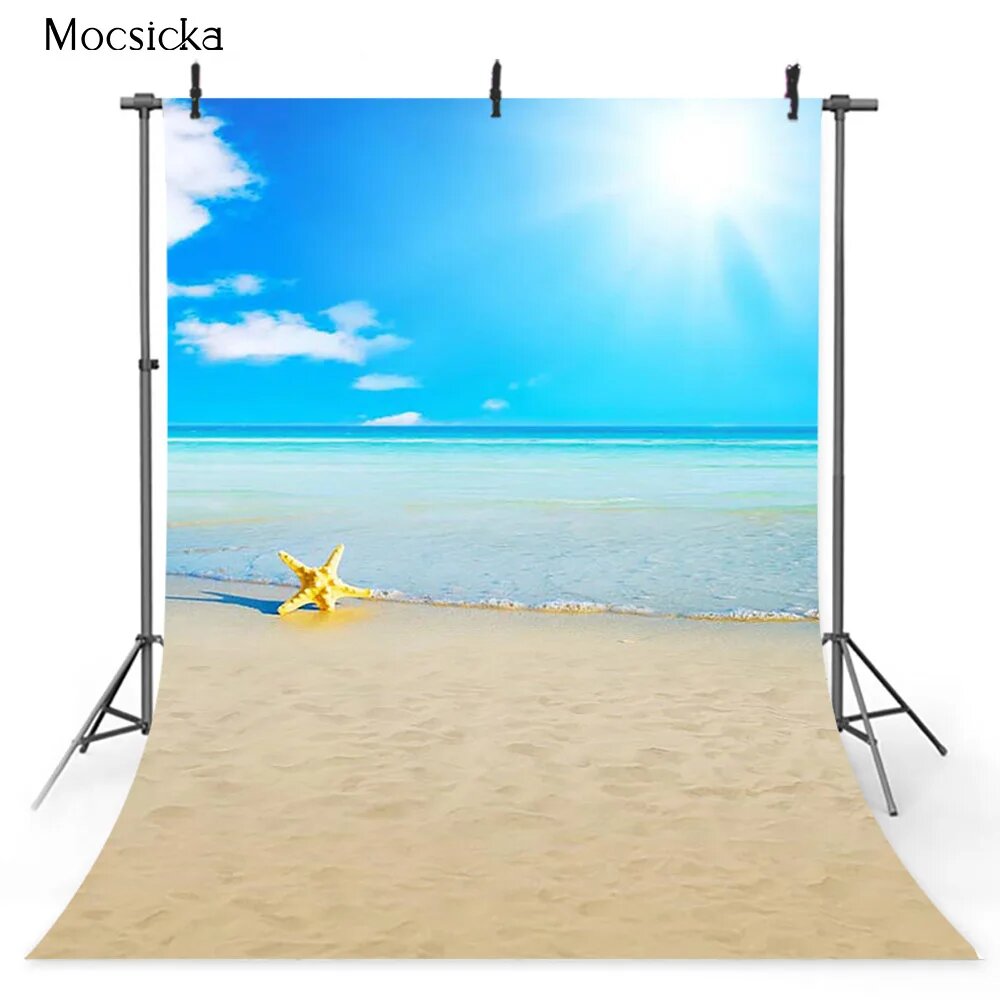 Фотофон виниловый Mocsicka, пляж, 60x90 см, белый