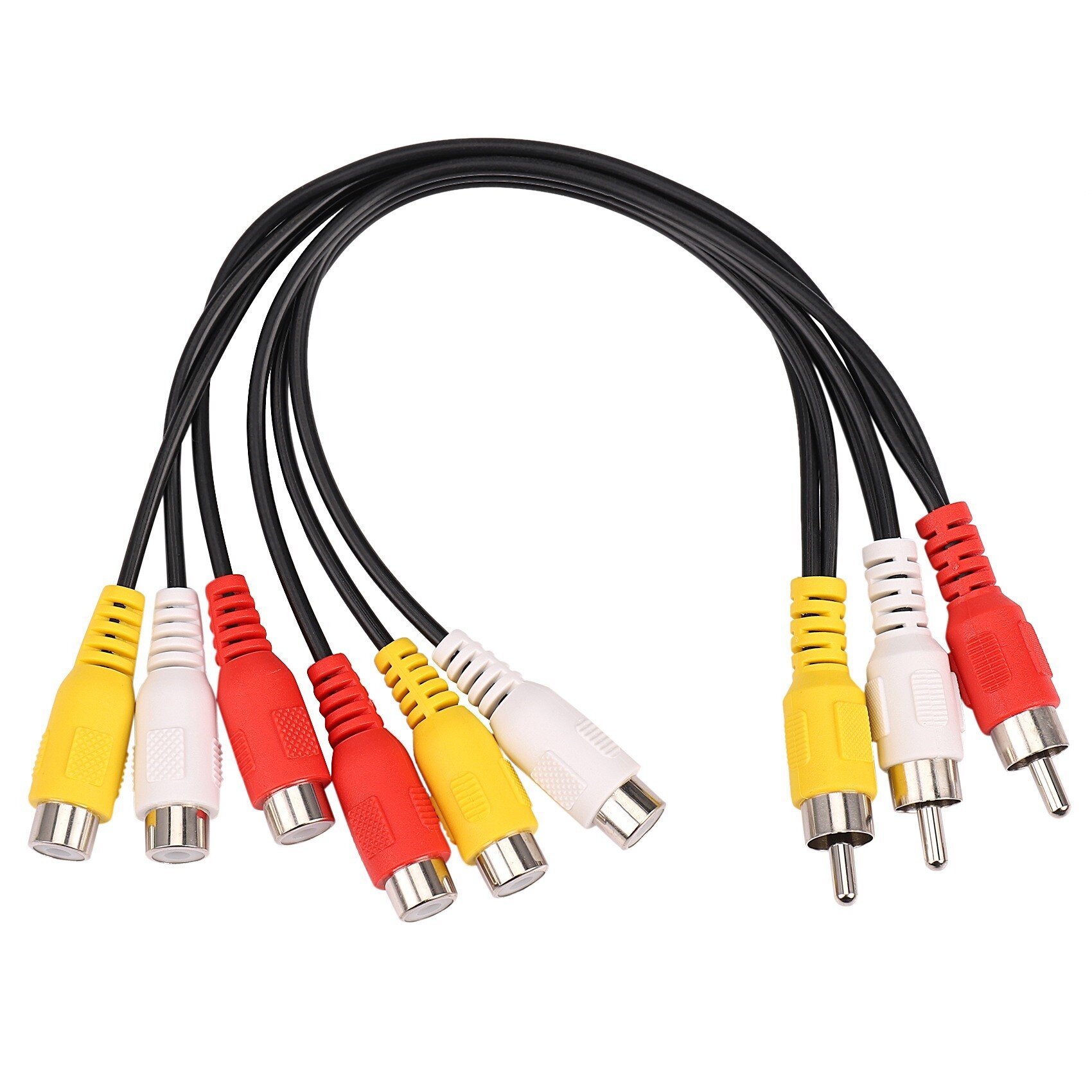 Новый разветвитель 3 RCA штекера на 6 RCA гнездо аудио ТВ DVD видео адаптер AV-кабель