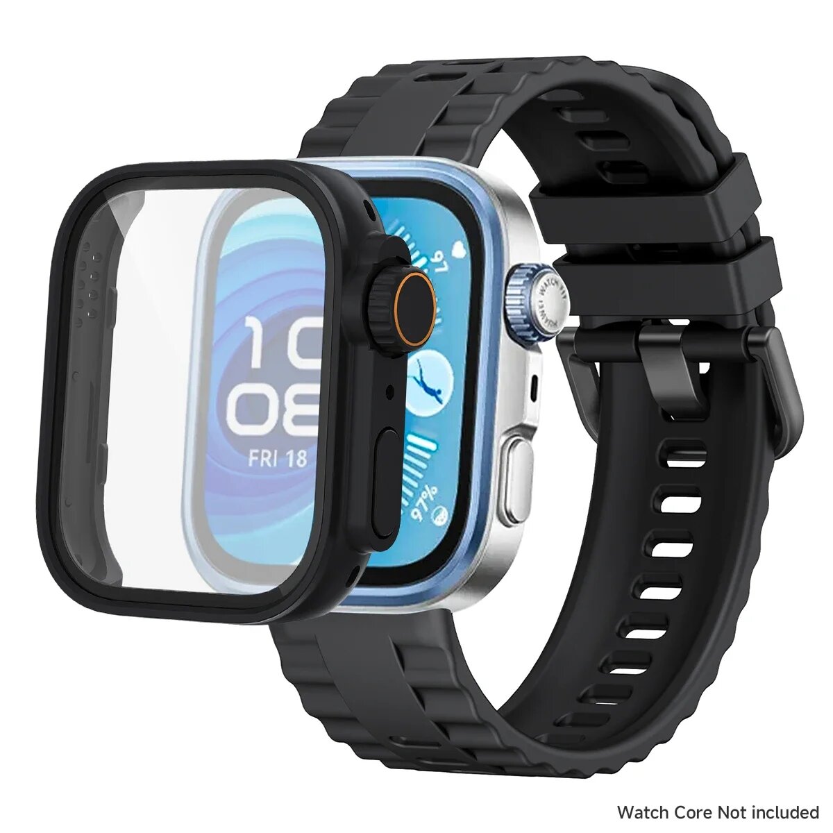 Чехол и защитное стекло для Huawei Watch Fit 3/4/4Pro, черный