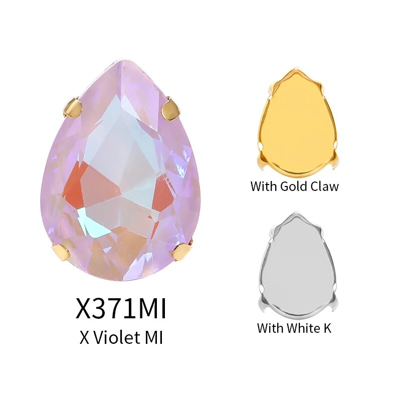 Стразы X371MI Violet MI, 10x14mm, Golden Claw