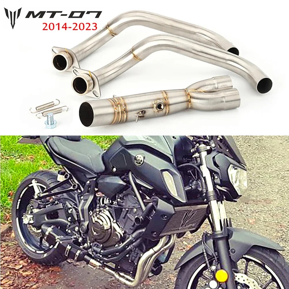 Выхлопная Система Из Нержавеющей Стали Для Мотоциклов Yamaha MT-07 FZ-07 XSR700 2014-2023: Передняя Труба, Глушитель