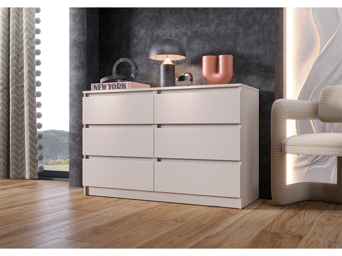 Челси Комод 1202 (6 ящиков) (Ш) (Кашемир, Кашемир)