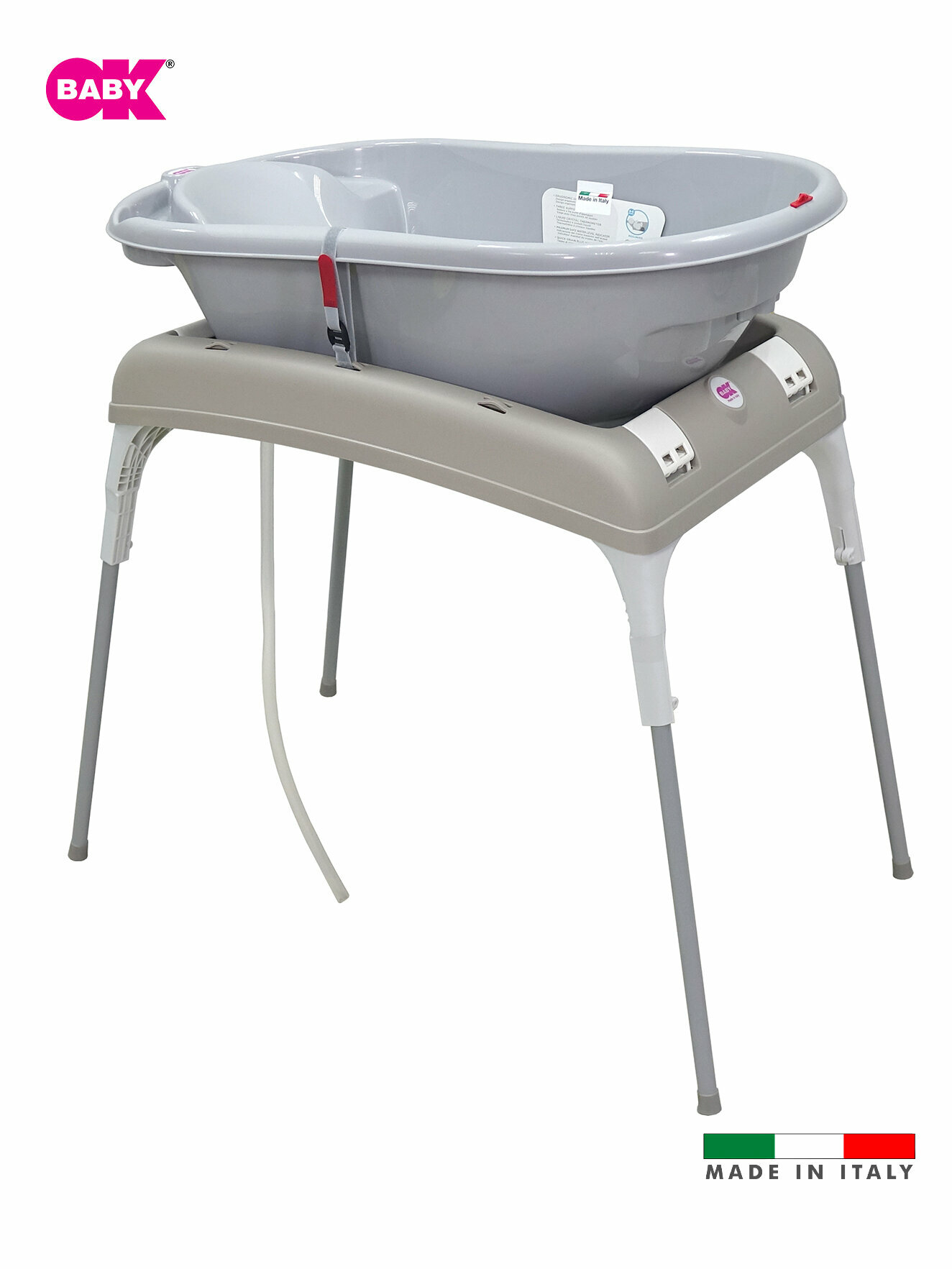 Комплект ванночка Ok Baby Onda + подставка Серый