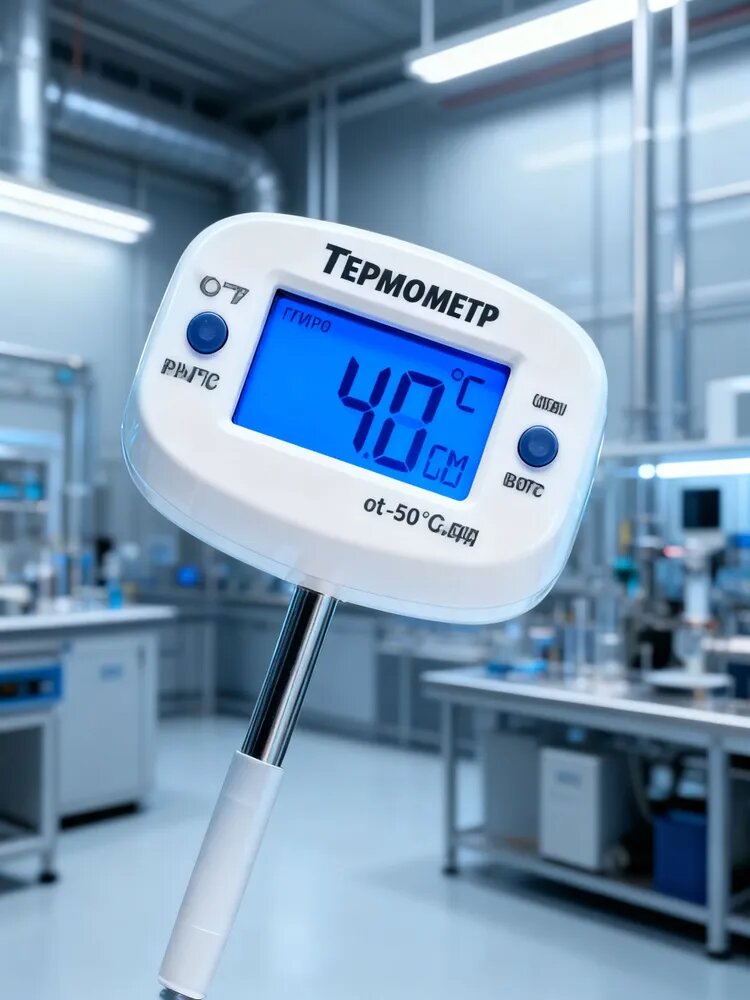 Термометр электронный поворотный ТА-288, с коротким щупом 40 мм кулинарный щуп 4 см / Термометр ТА 288 для перегонного куба, отвода, самогонных аппаратов, гриля, коптильни