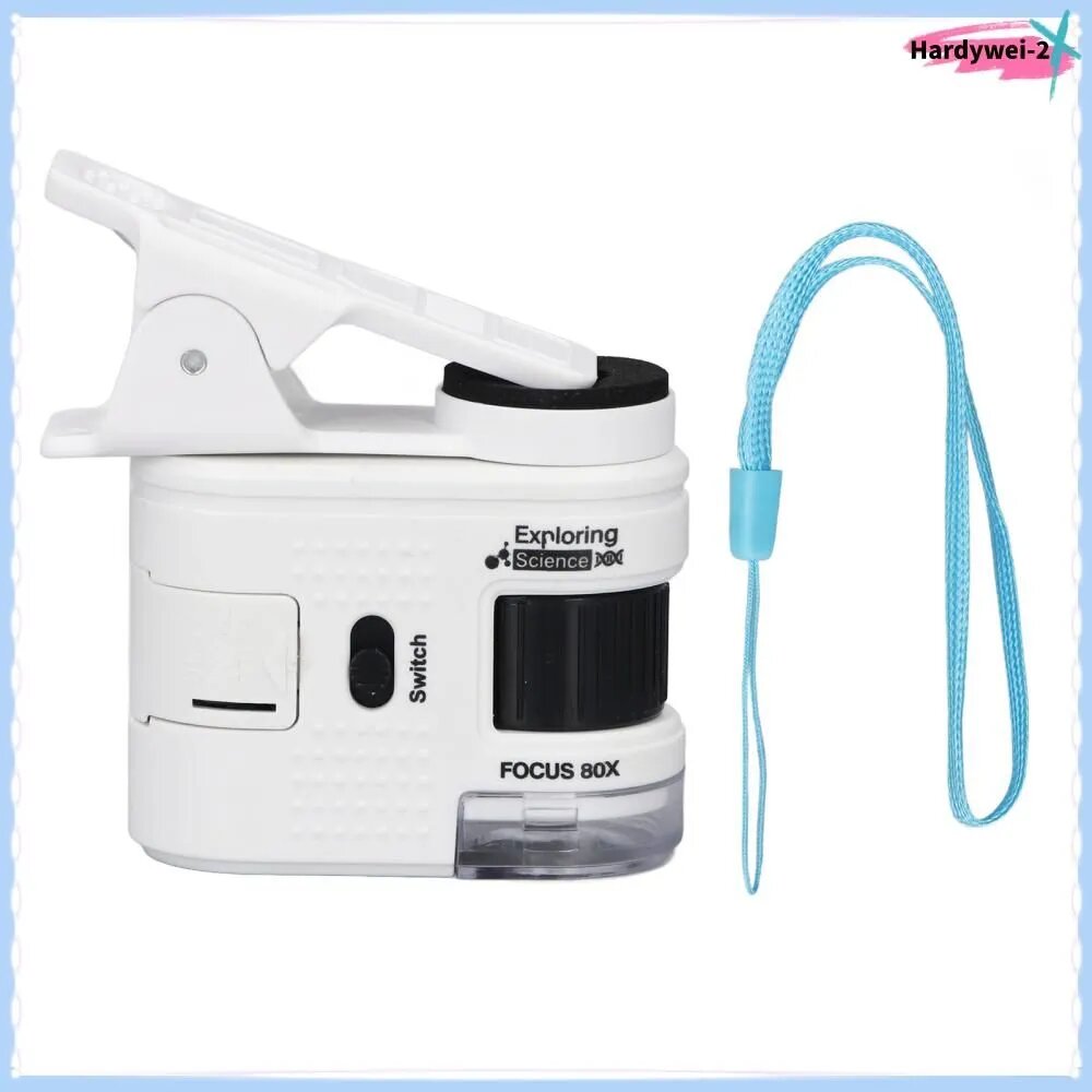 Портативный микроскоп, ручной, с клипсой для телефона, для изучения природы и науки