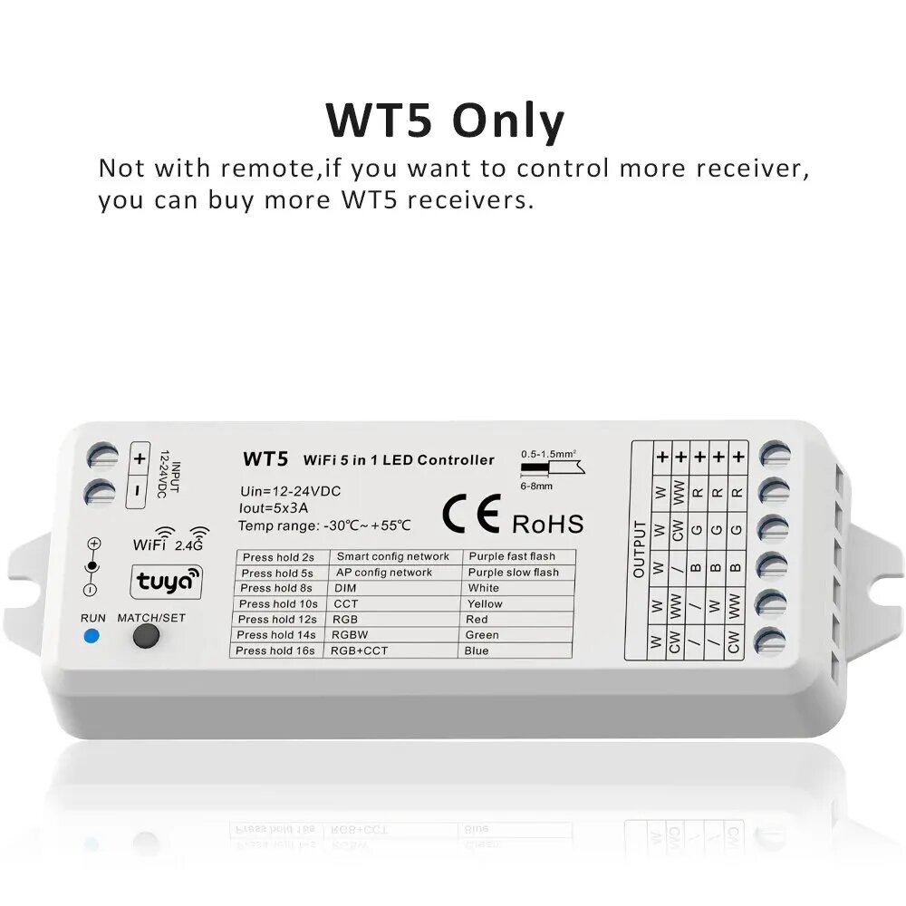 WT5 WiFi 5-в-1 LED контроллер, цвет WT5 (без пульта)