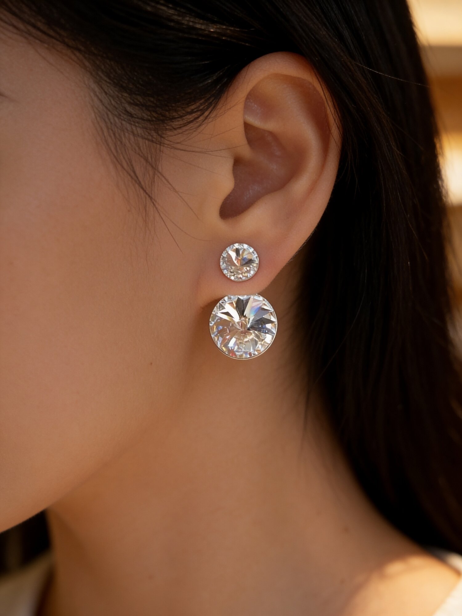 Серьги-трансформеры, кристаллы Swarovski