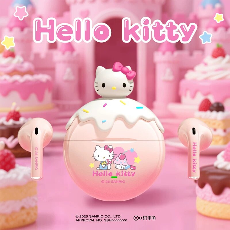 Sanrio Hello Kitty Беспроводные наушники Bluetooth с стереозвуком, Bluetooth 5.3, автоподключением, комфортом и долгим