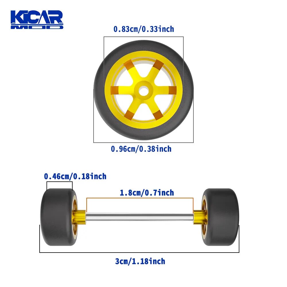 Модель колеса KICARMOD 1:64, Gold, 9.6mm — фото 1