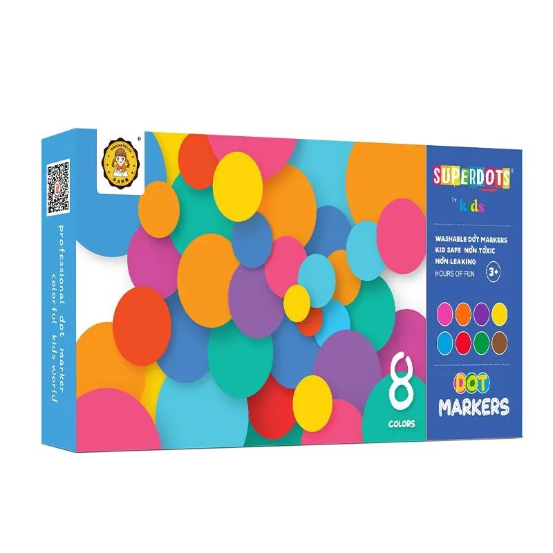 SUPERDOTS Dot Markers for Kids Washable 8 Colors Non-Toxic
