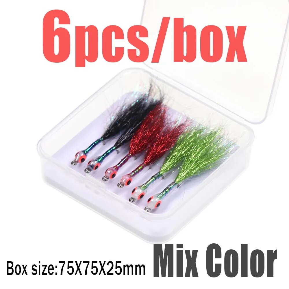 Муха стример гольян Vampfly, 6 шт, Mix Color, Size 6