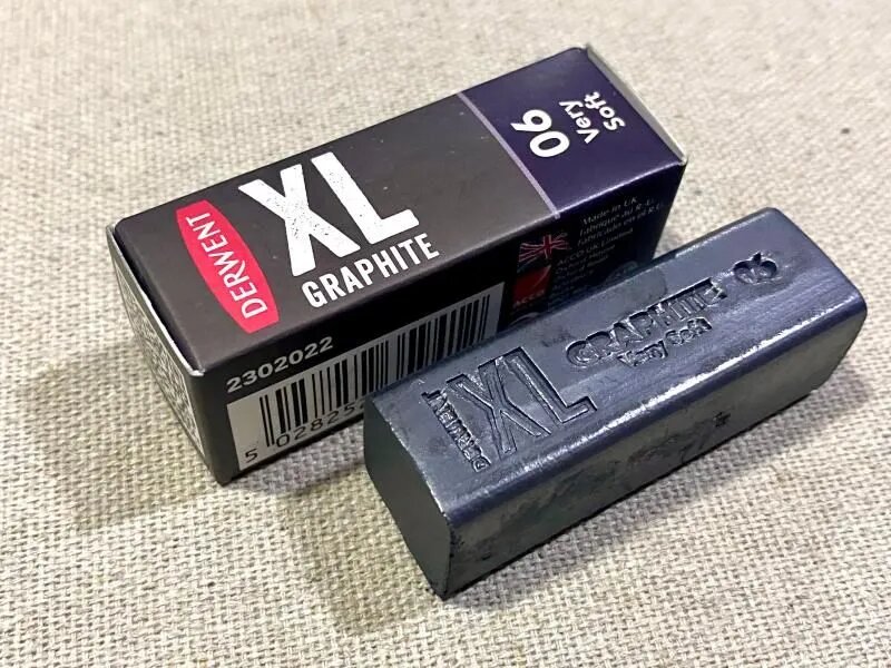 Derwent XL Graphite 90 Very Soft - Графитный брусок для рисования, черно-серый, 1 шт. Великобритания