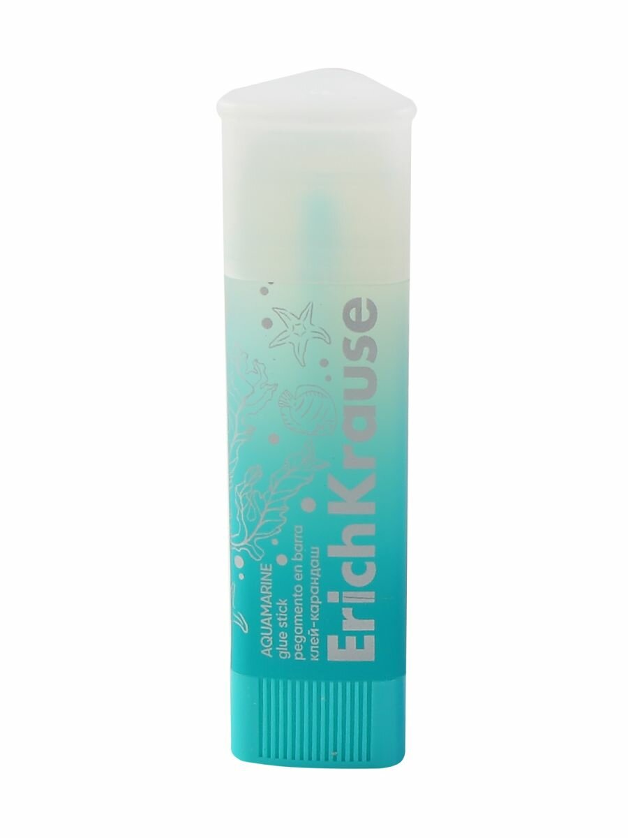 Клей-карандаш Erich Krause Prism Aquamarine, трехгранный, прозрачный, 13 грамм, PVP