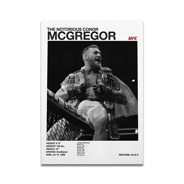 Постер "The Notorious Conor McGregor" UFC, 50x70см, SW9929, без рамки