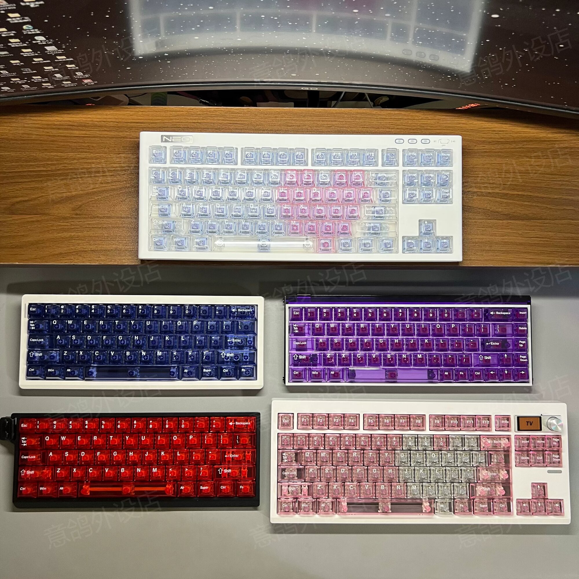 Прозрачные кейкапы для ПК, оригинальная высота, для Wooting EZ60/MAD60/MADE68, Night Demon ATK, магнитные кейкапы для