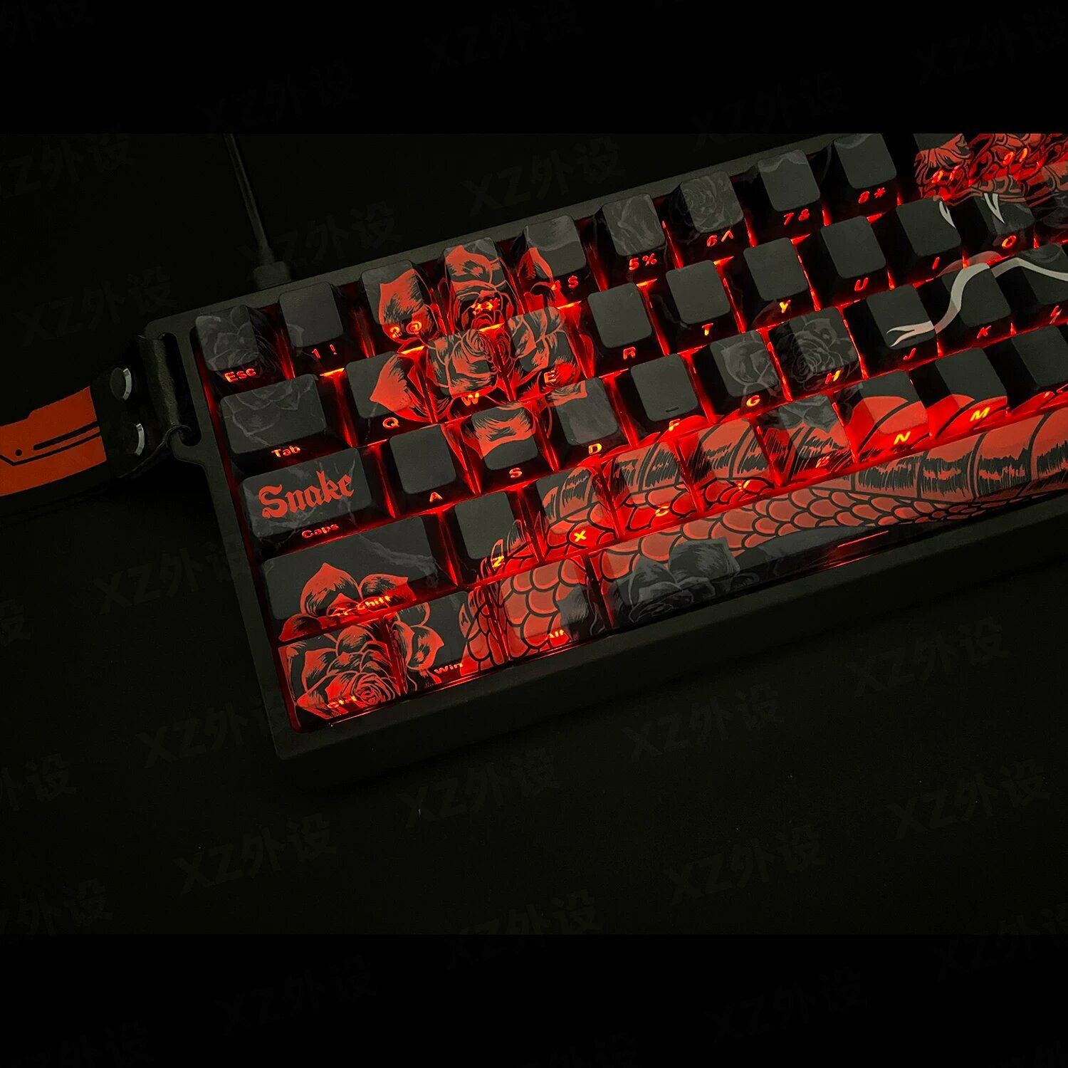 【Night Shadow Snake】Персонализированные кейкапы Wooting, реплика оригинальной заводской высоты, пятисторонняя