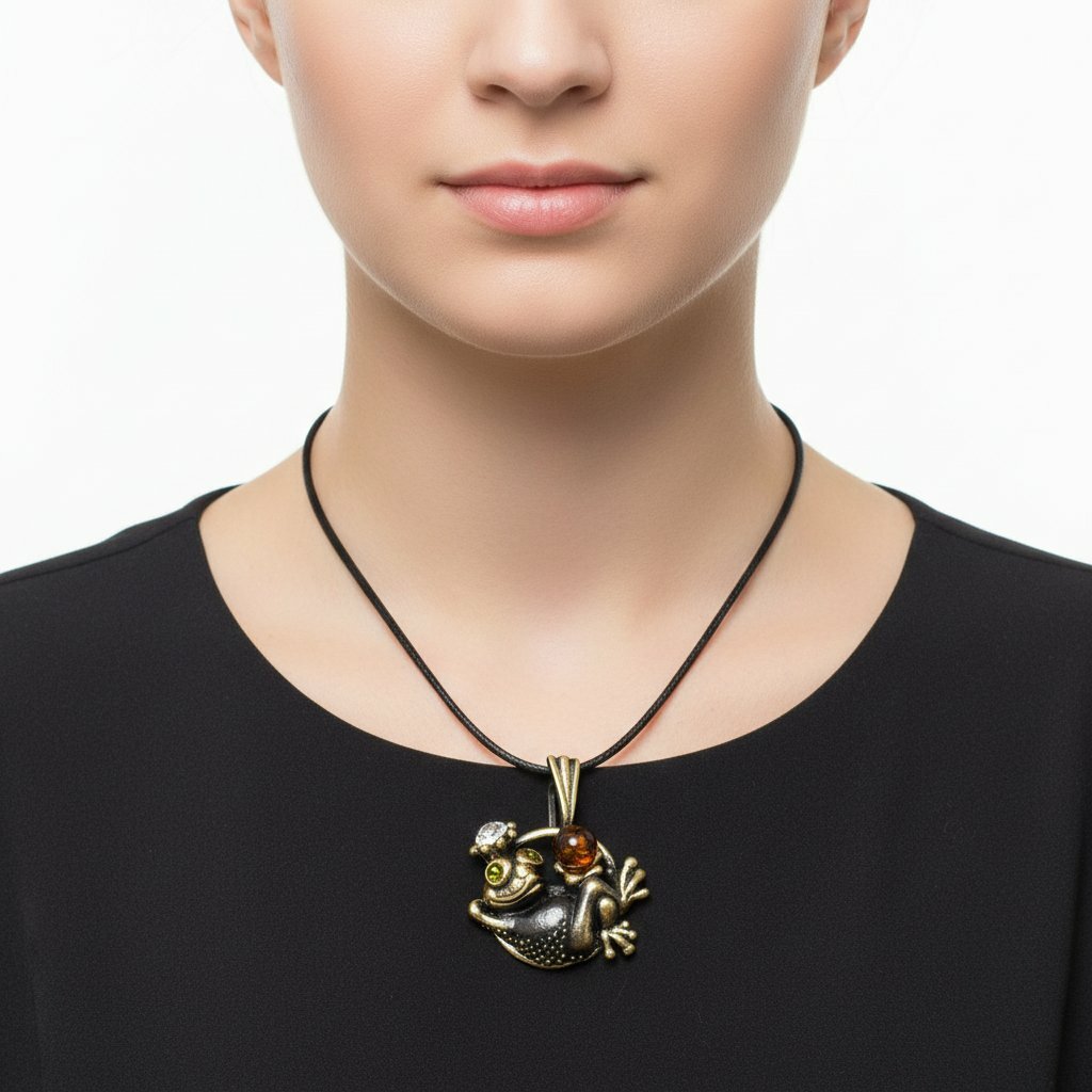 Подвеска Народные промыслы, янтарь