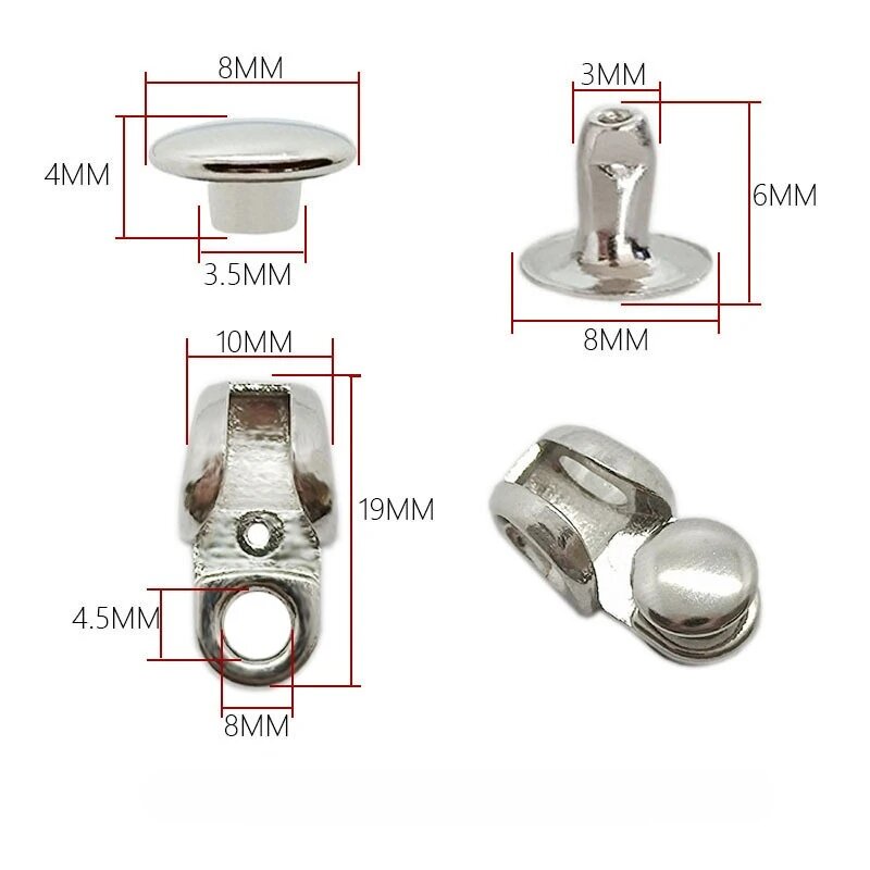 Крючки для обуви серебряные, 10pcs, silver D