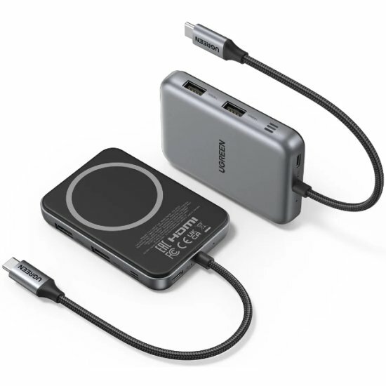 Хаб (разветвитель) Ugreen CM896 7-в-1 4K/60Hz, HDMI, USB-A, USB-C, SD, серый(65759)