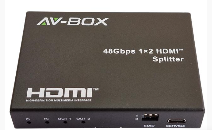 AV-BOX SPL12 усилитель-распределитель (сплиттер) HDMI 2.1, 1 вх.* 2 вых, 8K 60Гц, 4K 120 Гц 4:4:4, с понижающим масштабированием, Dolby Atmos