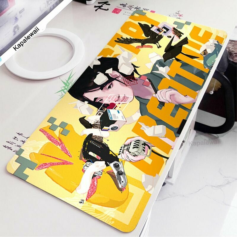 Игровые коврики для мыши 400x900x3mm, желтый, розовый, XXL