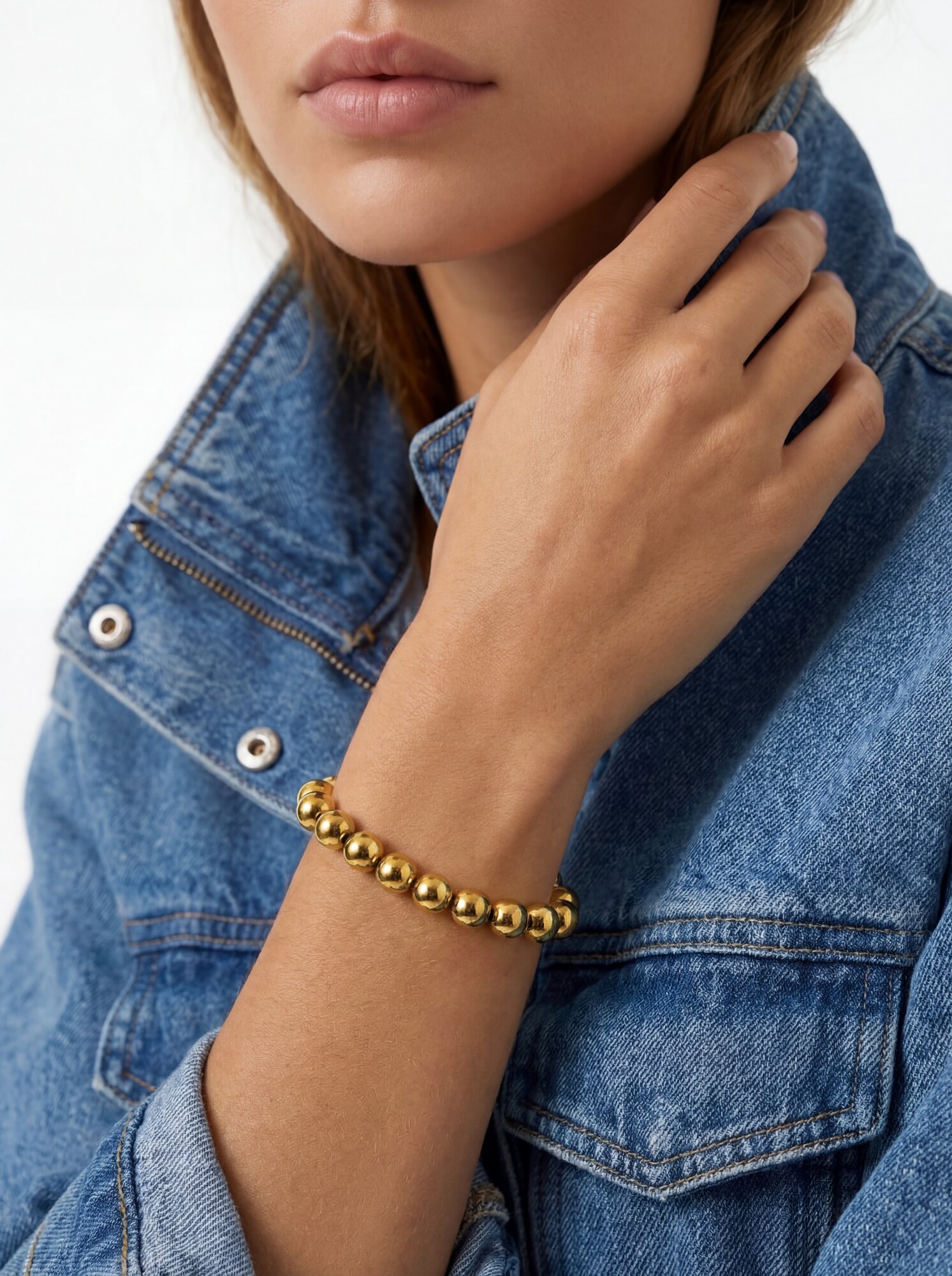 Браслет LU Jewel, 1 шт., размер 16.5 см, диаметр 8 см, золотистый