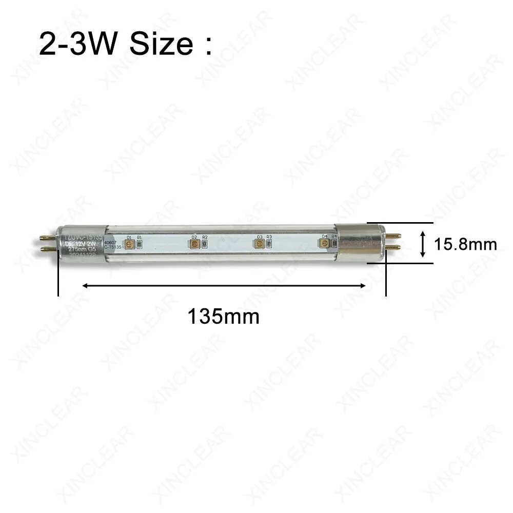 Ультрафиолетовая лампа XIANGCLEAR 2-3W, 1 Pieces