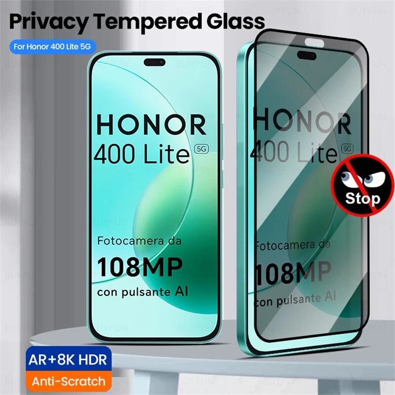 Защитное стекло для Honor 400 Lite, конфиденциальность, противошпионская пленка