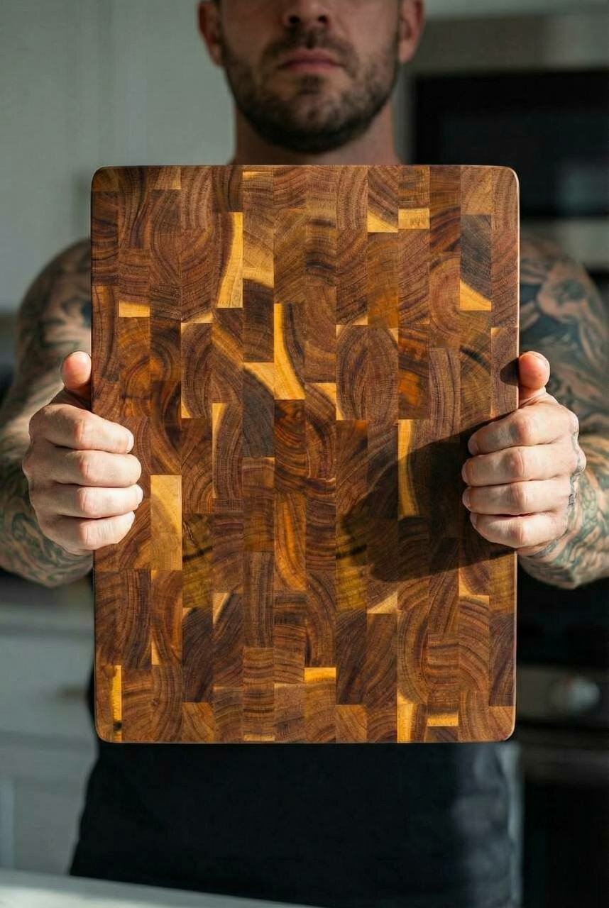 Доска разделочная деревянная для кухни, дуб 38 х 28 см, 1 шт.