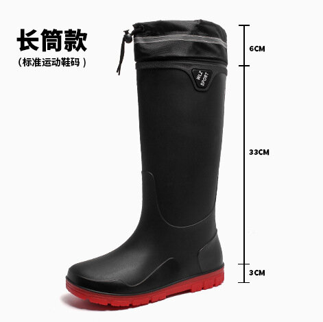 Модные мужские резиновые сапоги, водонепроницаемые рабочие ботинки средней высоты, обувь для мойки автомобилей на открытом воздухе, обувь для походов в продуктовый магазин, нескользящая резиновая обувь. Размер обуви. EU:42