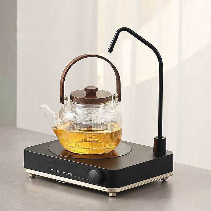 Электрическая керамическая чайная плита с автоматической подачей воды, бытовой стеклянный чайник, чайник для заваривания чая, чайный сервиз.