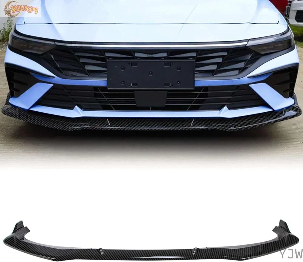 Накладка на передний бампер для Hyundai Elantra (2021–2023), 3 шт. карбон