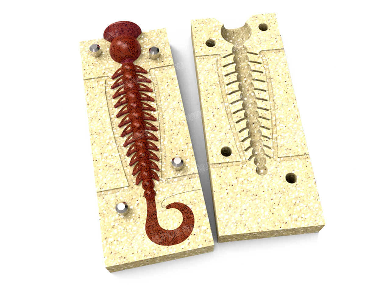 Bugsy 5" 125 мм Форма из акрилового камня для литья рыболовных силиконовых приманок