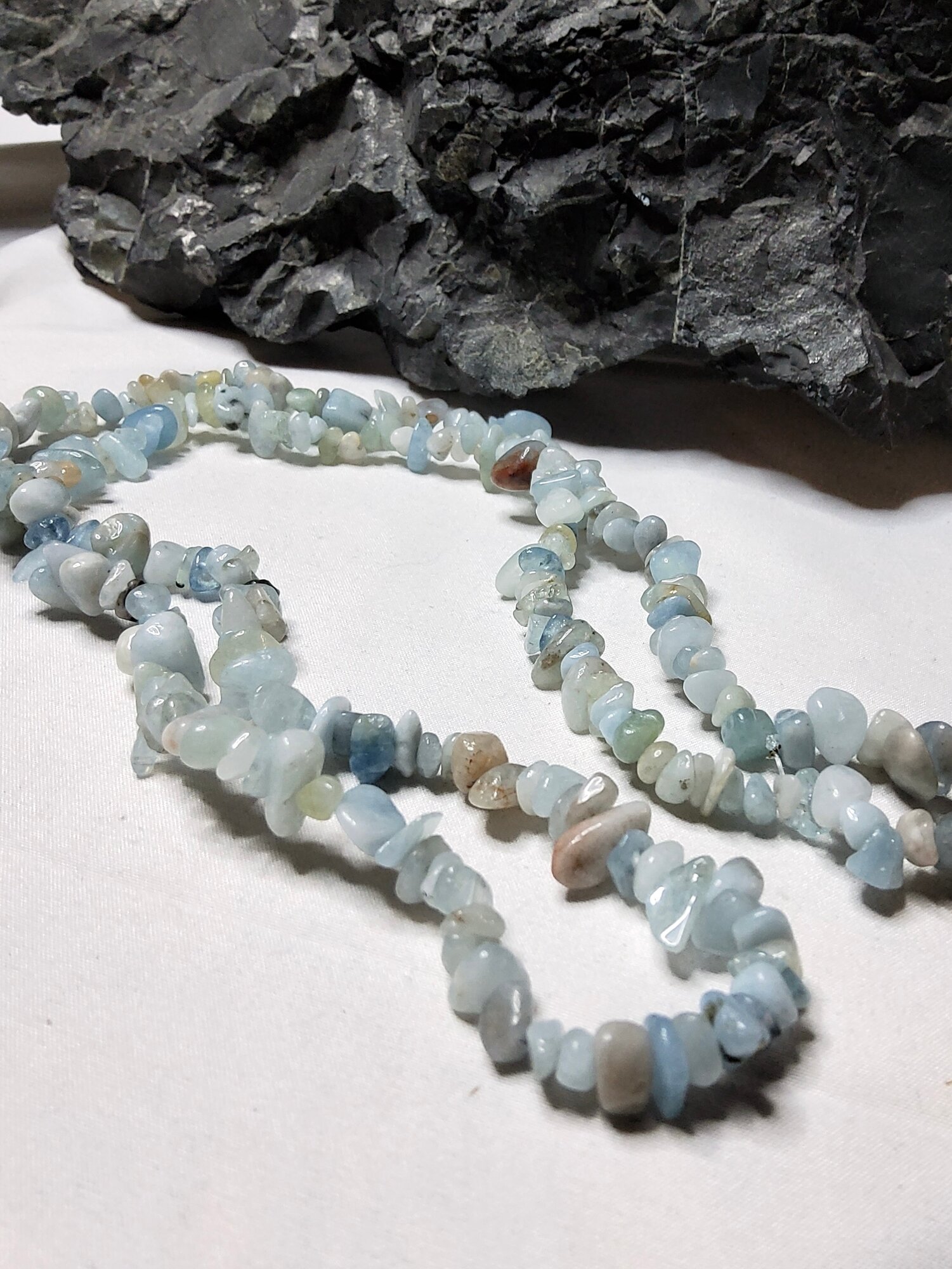 Бусы, аквамарин